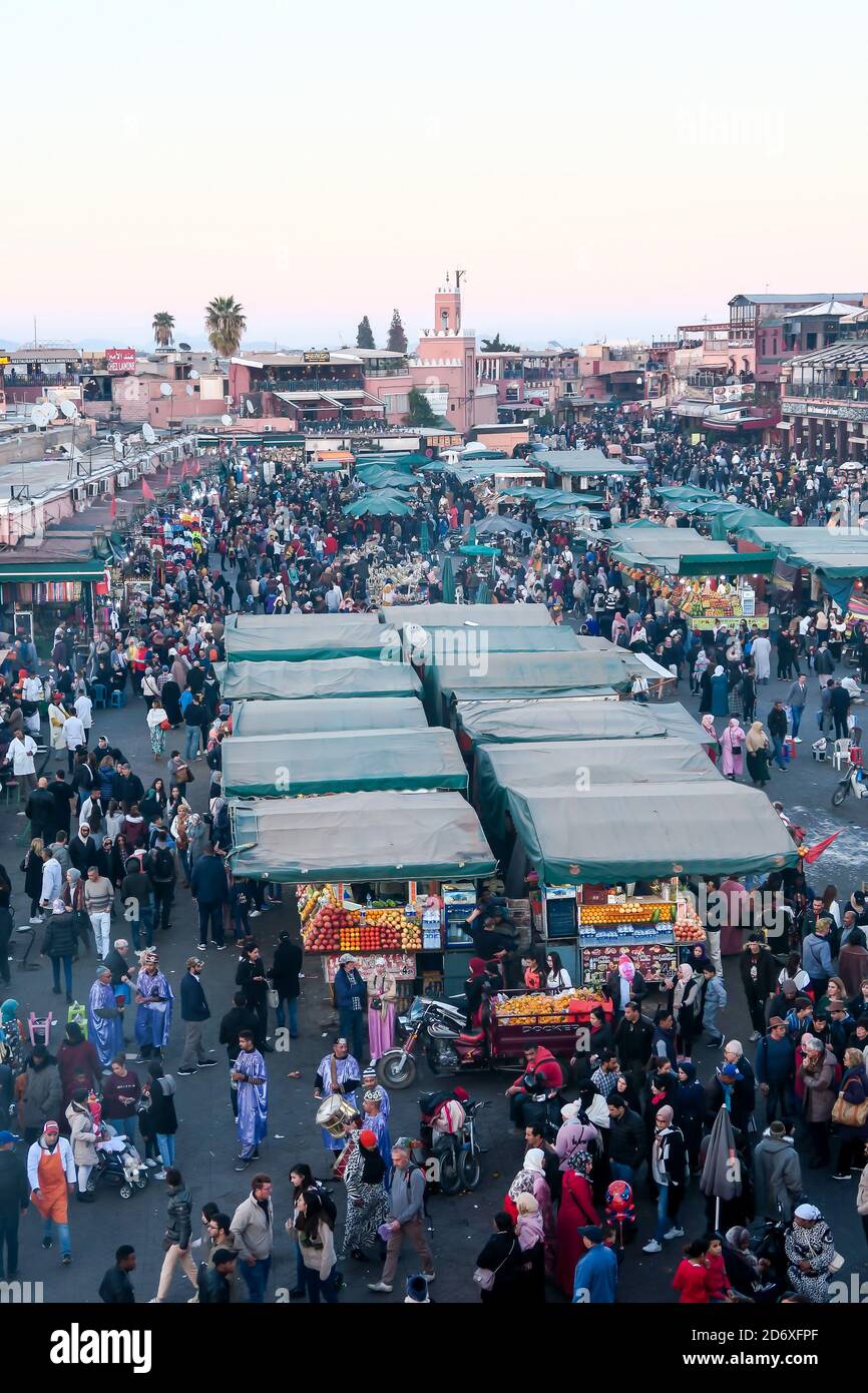 Editorial picture of Marrakech Morocco Square Jemaa el fna from above ...