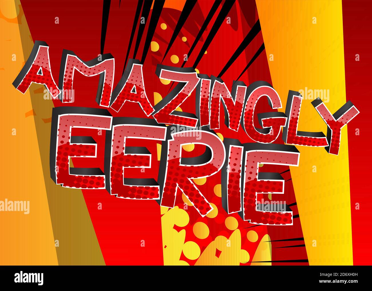 Amazingly Eerie Comic book style cartoon words on abstract colorful ...