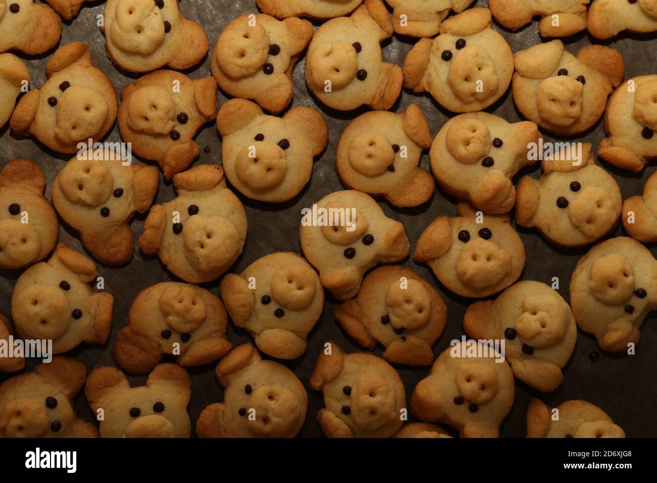 Top view of cookies like pigeons baked for the Christmas party Stock ...
