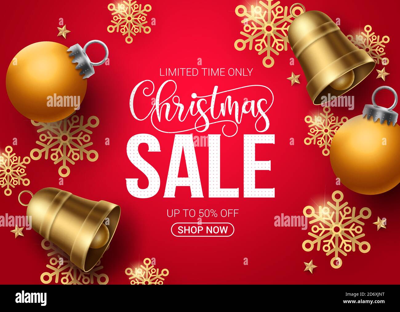 Christmas sale vector banner design. Christmas sale limited offer text ...