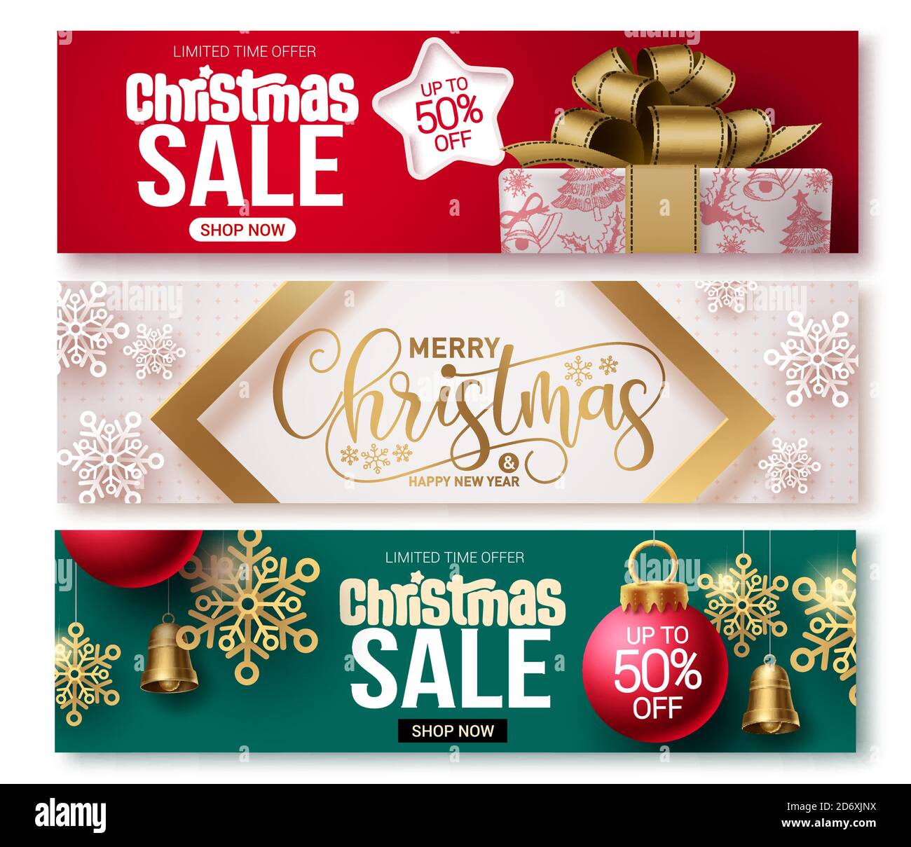 Christmas sale vector banner set. Christmas sale banner collection ...