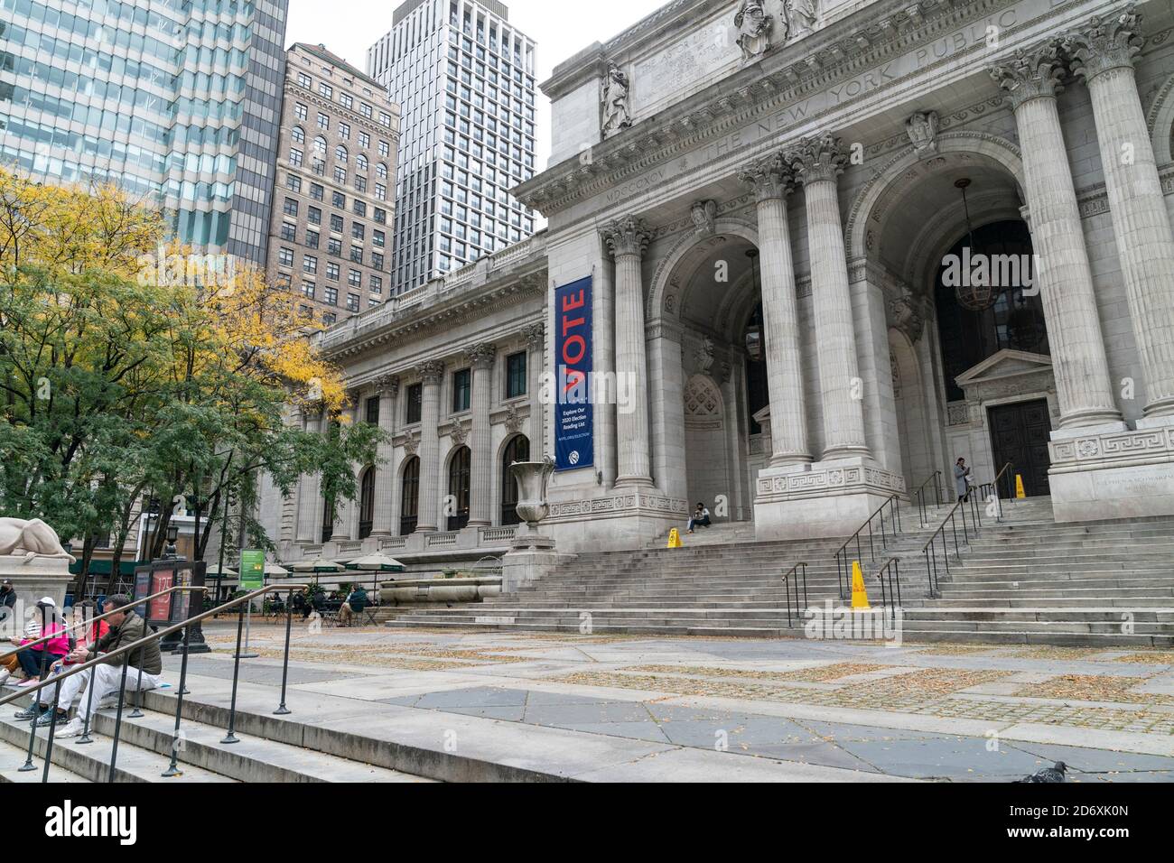 New York, NY - October 19, 2020: View of Read Think Vote campaign ...