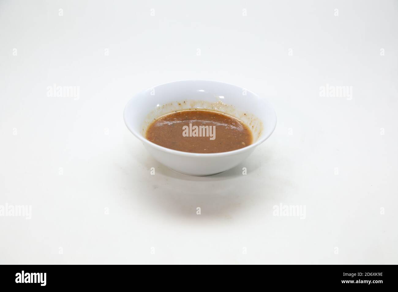 Bowl of traditional Armenian bean soup Alagyaz isolated on a white ...