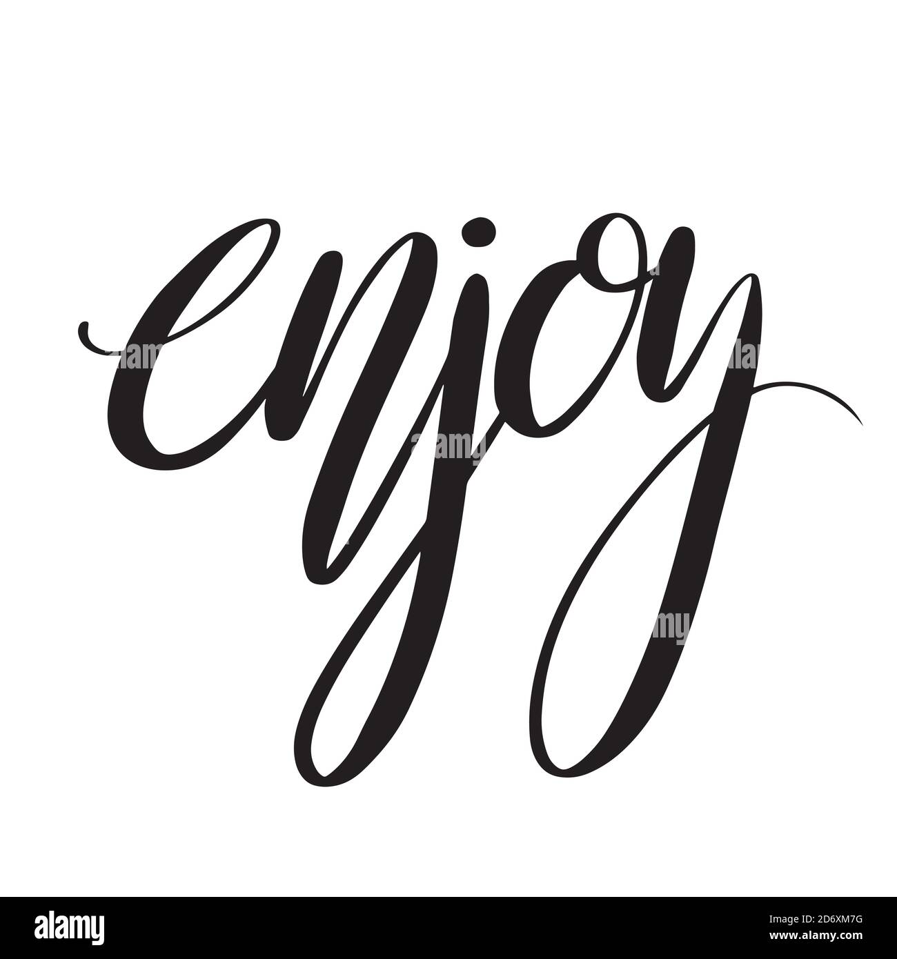 Enjoy hand drawn lettering. Brush calligraphy. Vector element for cards ...