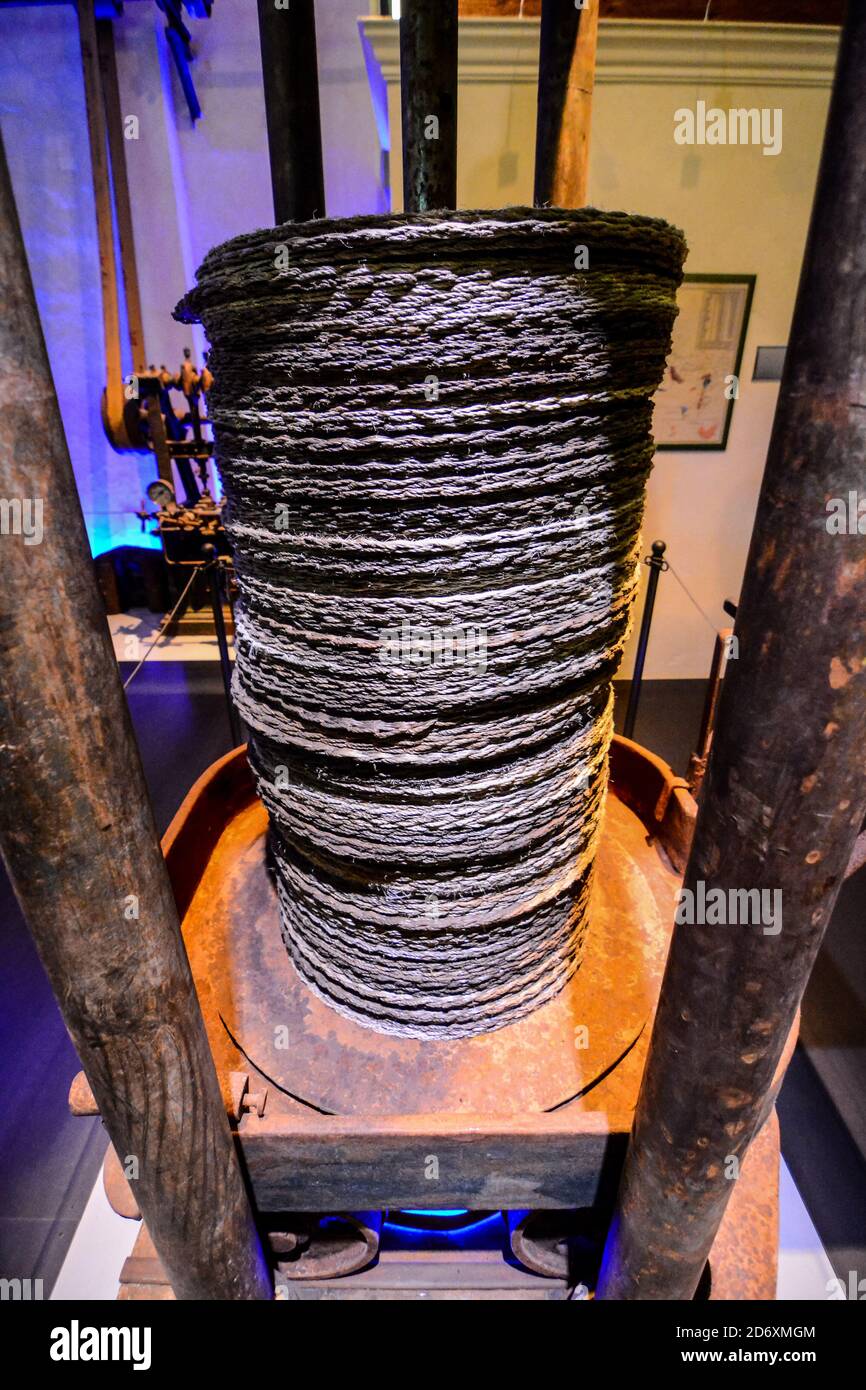 Vintage Ancient italian olive oil machine used to make oil, oil mill ...