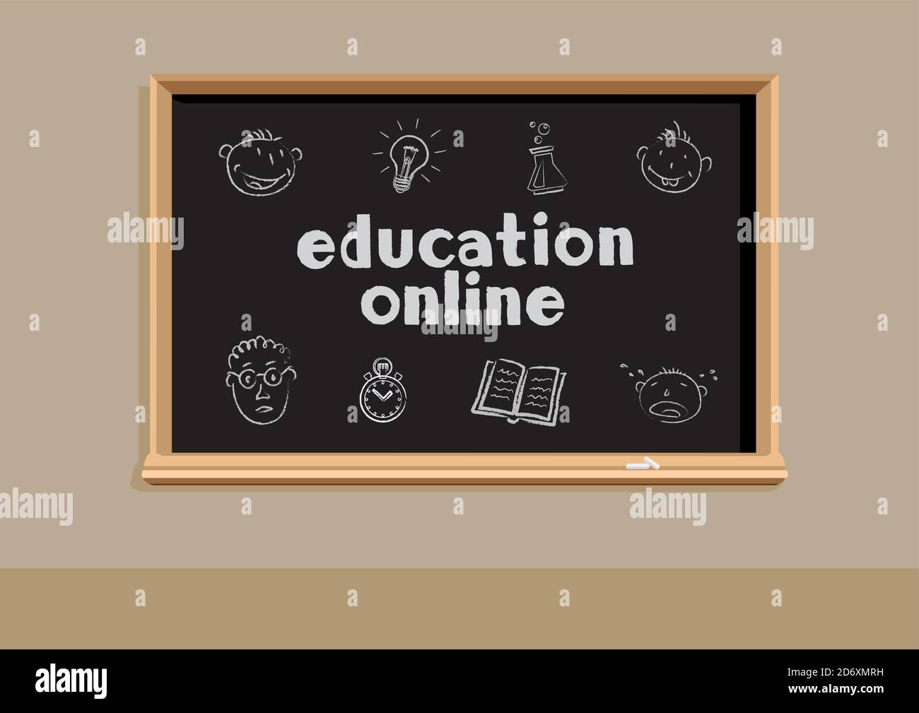 online education blackboard and icons Stock Vector Image & Art - Alamy