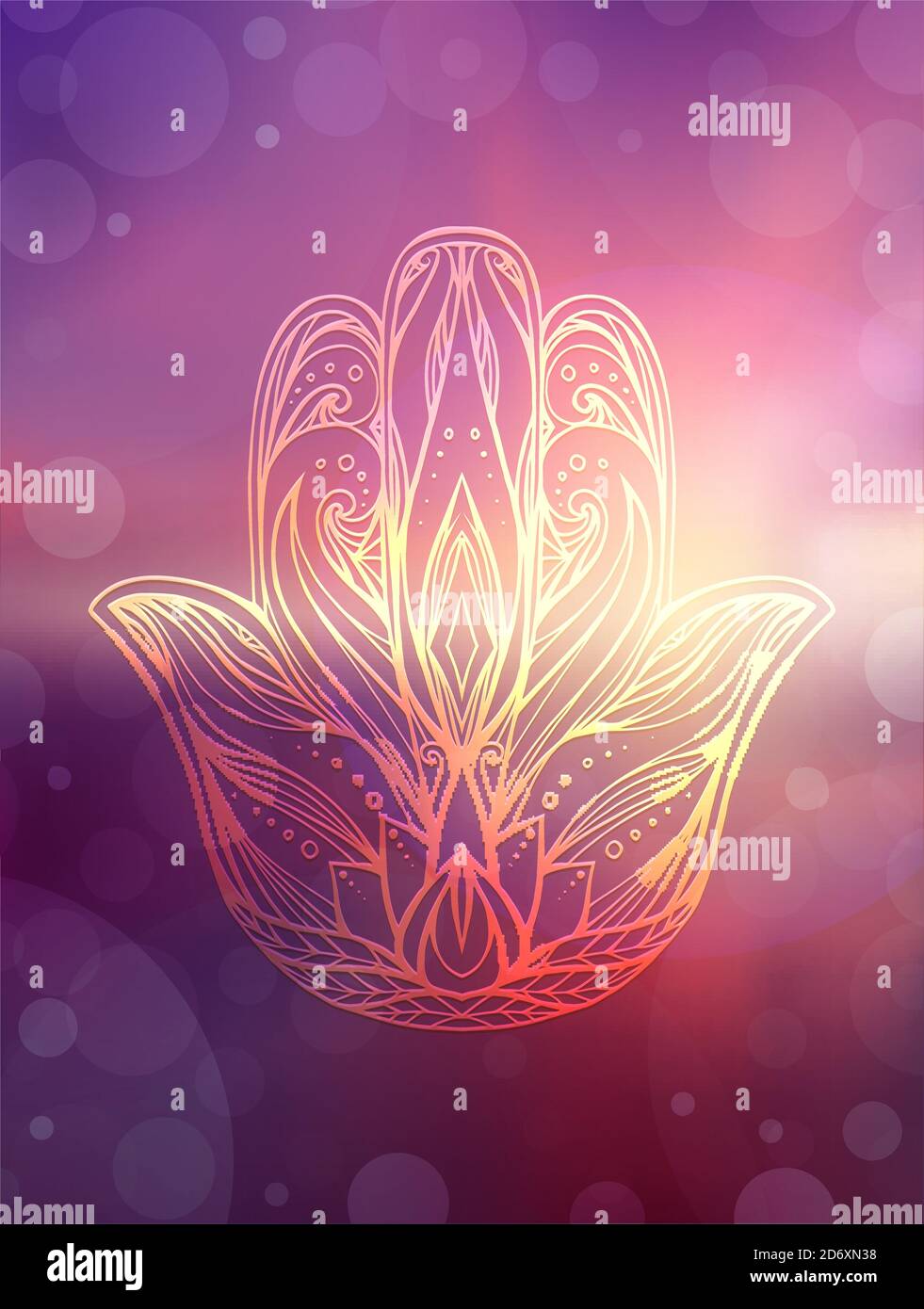Hamsa Background Boho Hamsa Hand Protection Amulet Strength Vector