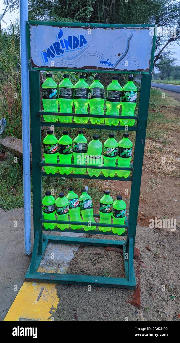 18 October 2020 : Reengus, Jaipur, India / Dew and sprite brand soft ...