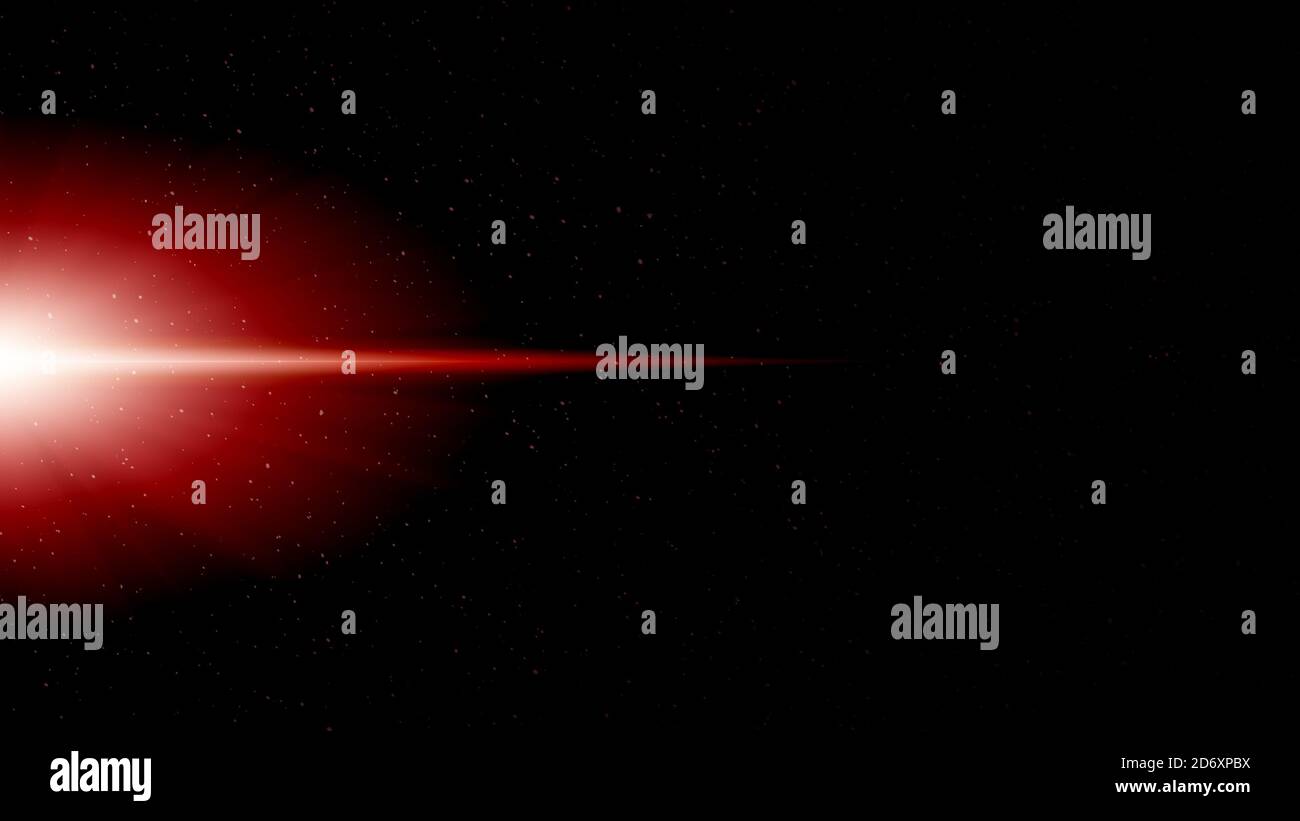 White particles illuminated by red light from side, lens flare Stock ...