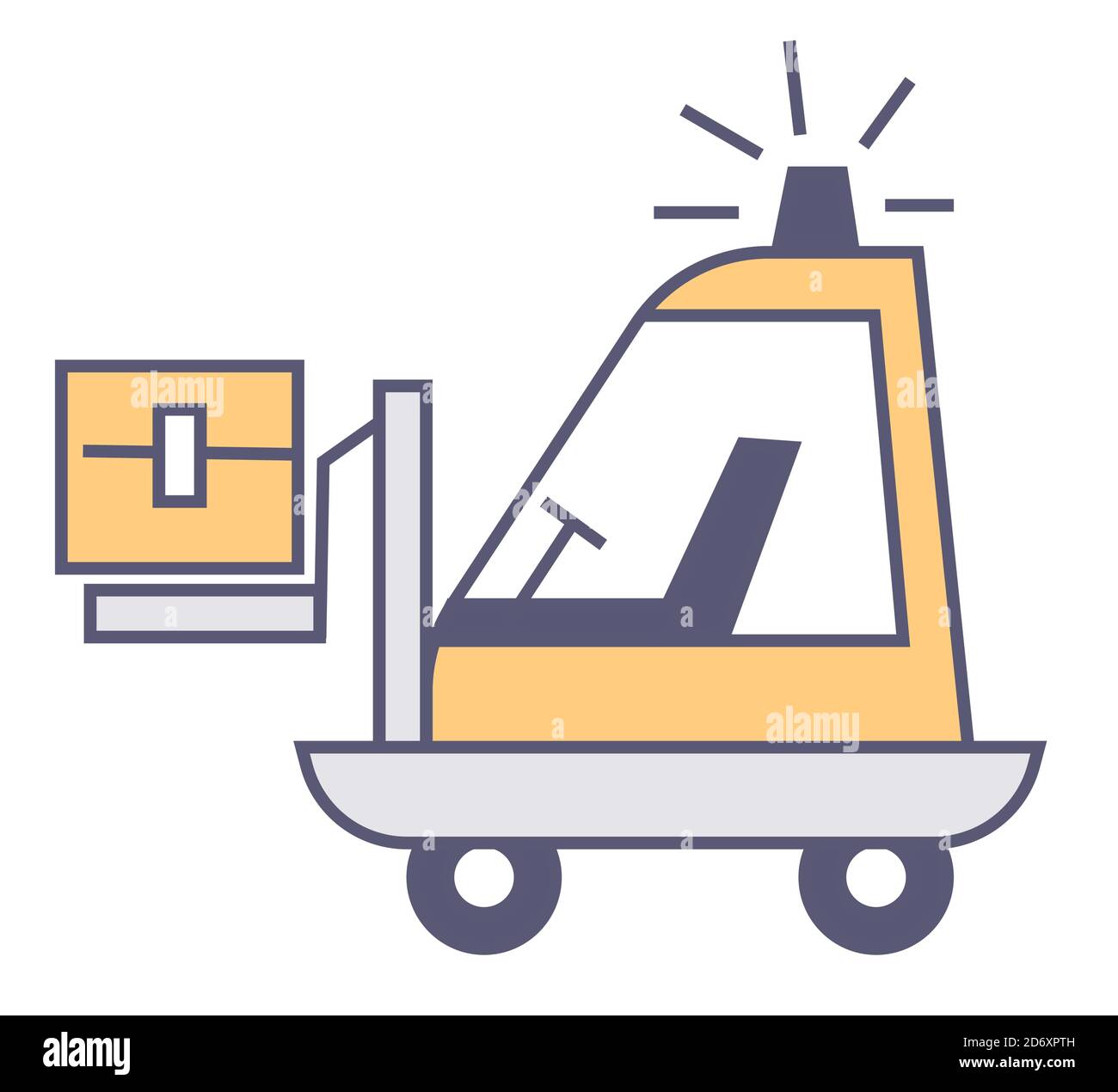 Automobile lifter with parcel, transporting boxes on warehouse Stock ...