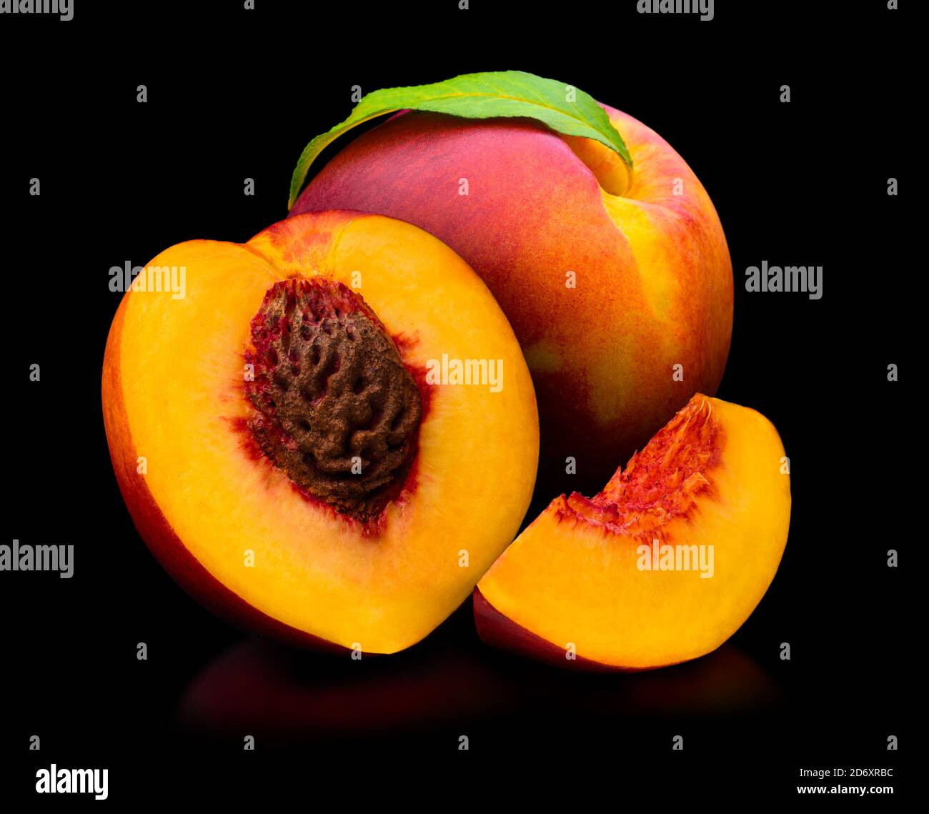 Fresh peach isolated on white Stock Photo - Alamy