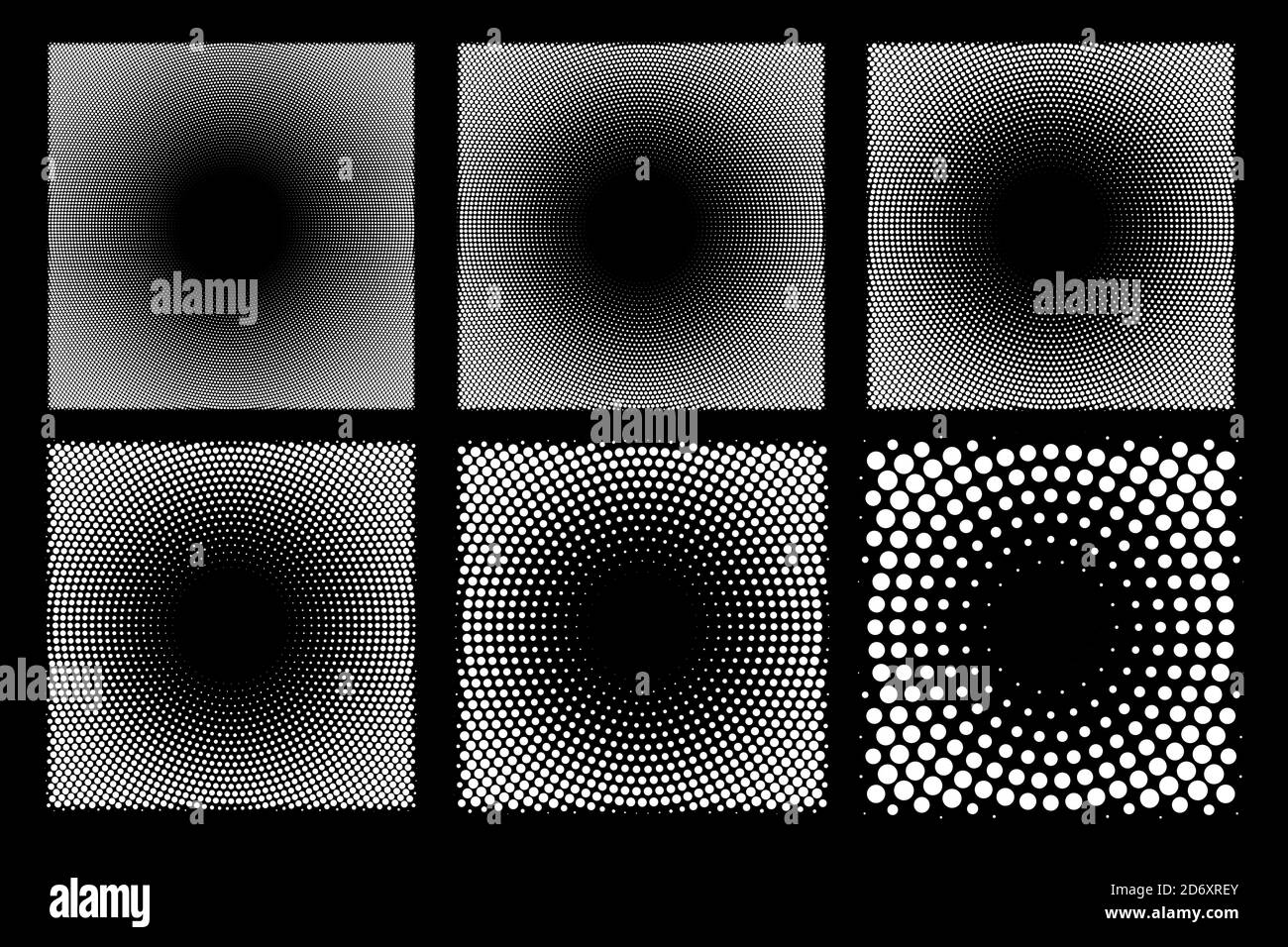 Abstract dotted circles halftone set pop art design texture Stock ...