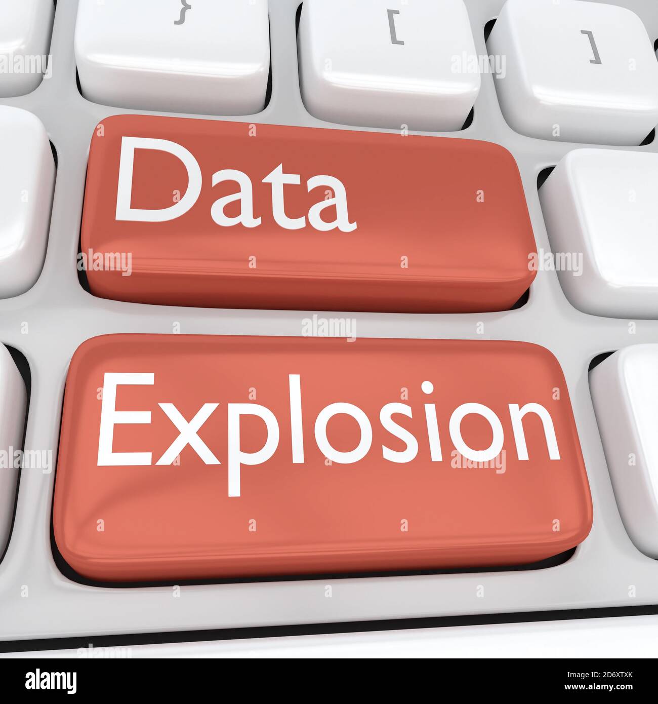 3D illustration of computer keyboard with the script Data Explosion on ...