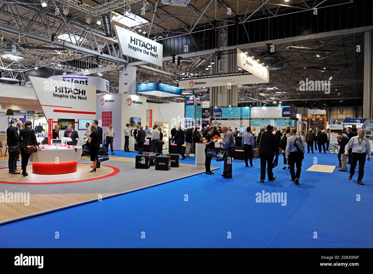The Hitachi Railways stand at the RailTex Railway industry exhibition ...