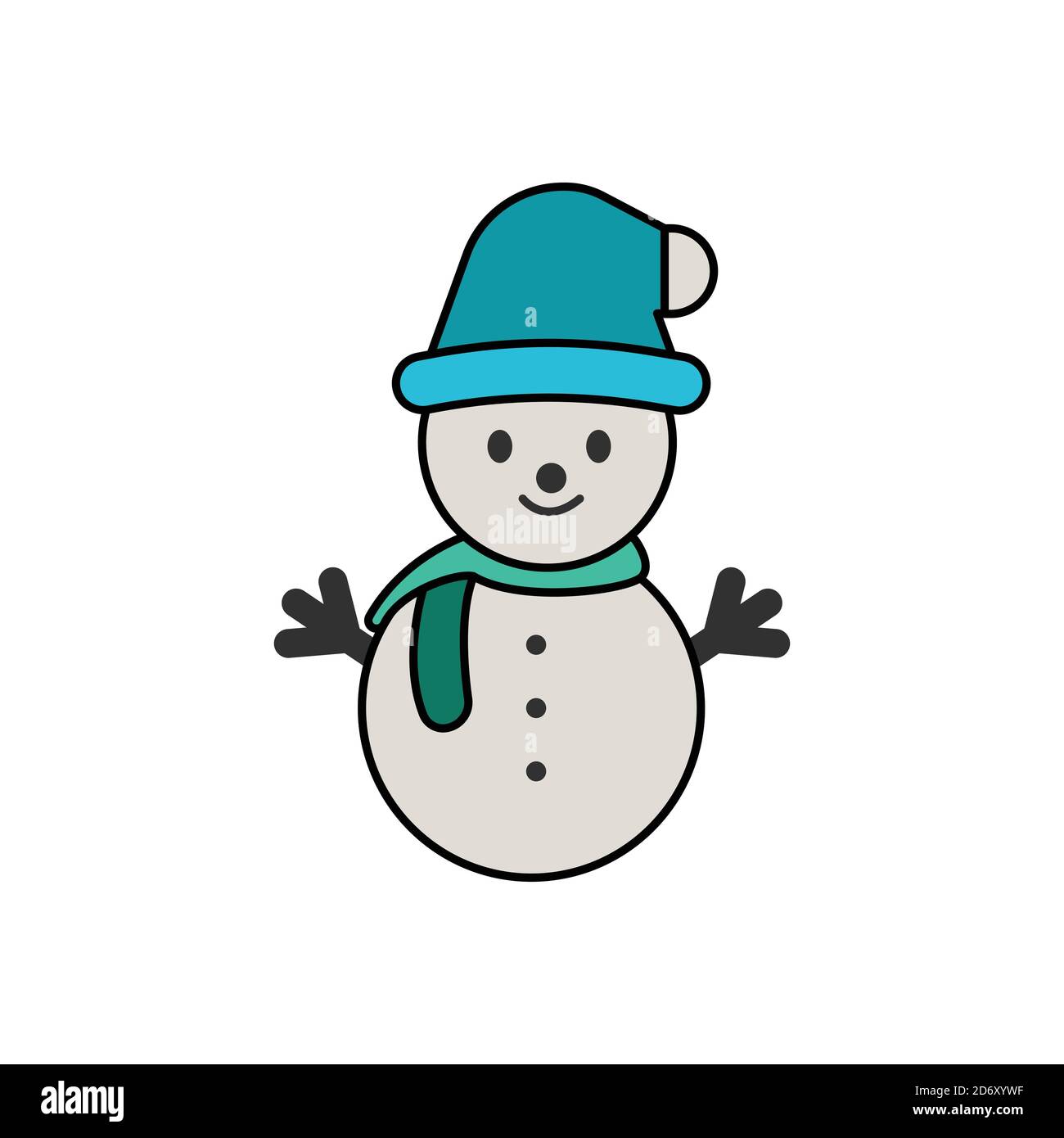 Snowman flat icon. winter symbol. Design template vector Stock Vector ...