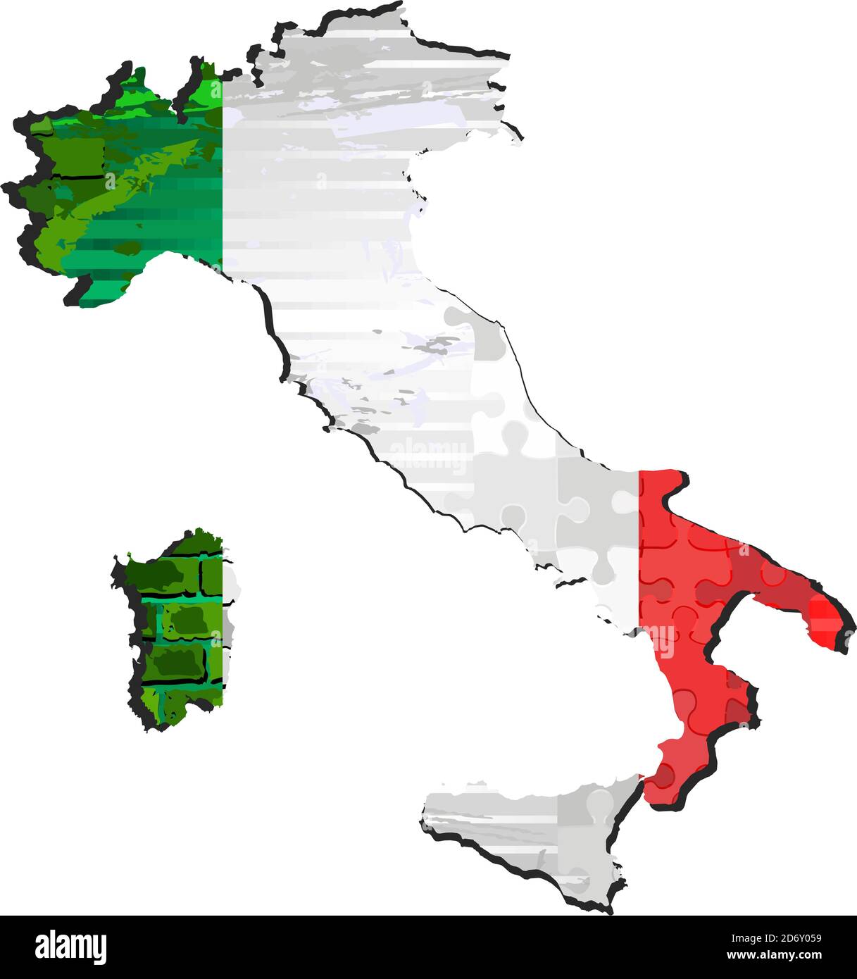 Grunge Abstract map of the Italy - Illustration, Three Dimensional Map ...