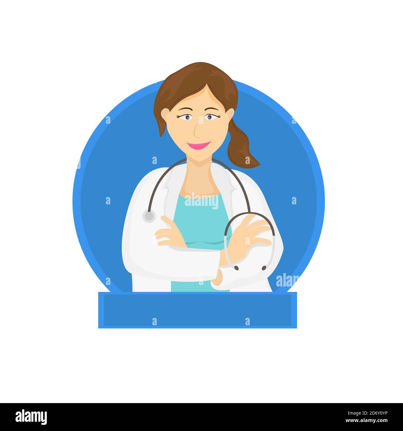 Illustration vector design of Female Doctor mascot logo Stock Vector ...