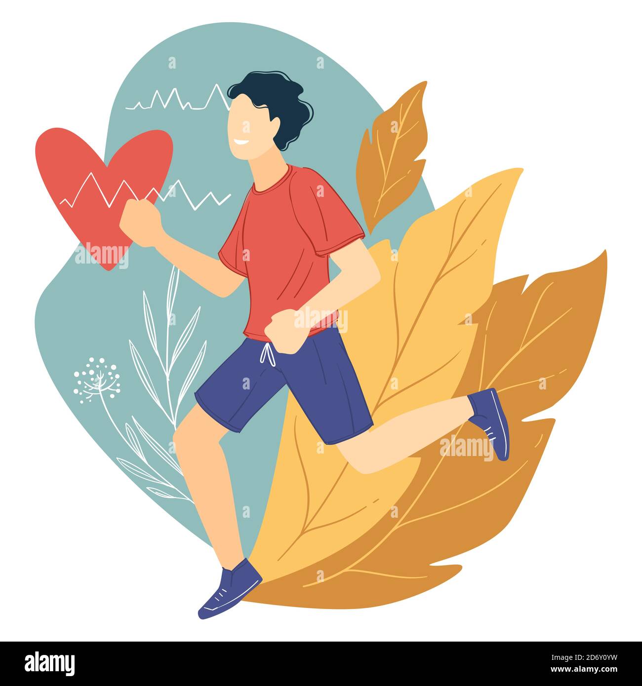 Running for cardiac health, cardio training healthy lifestyle Stock ...