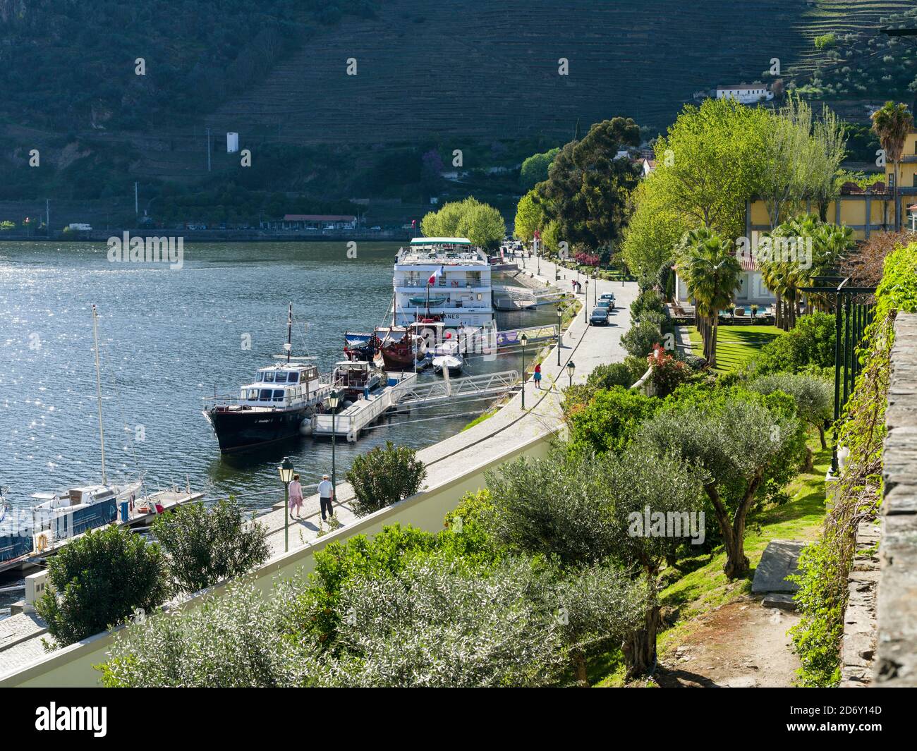 Village Pinhao and river Douro. The valley of river Douro. It is the ...