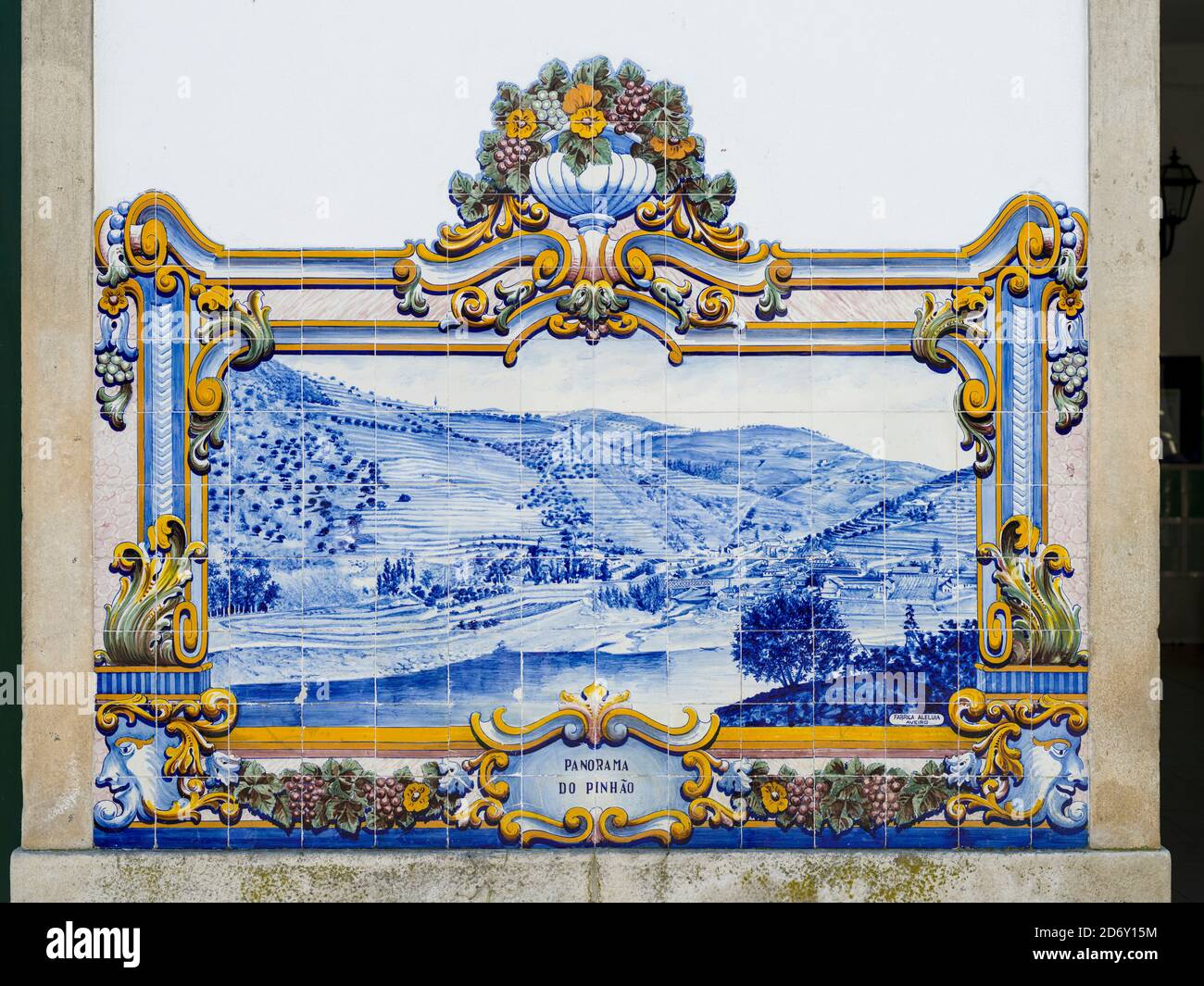 Pinhao railway station with typical blue Azulejos, the landmark of the ...