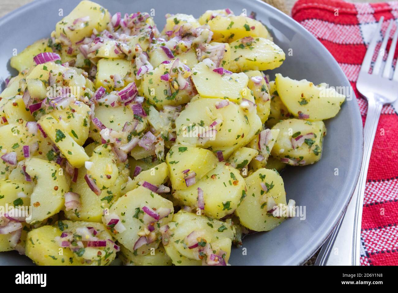 cold potato salad with red onions Stock Photo - Alamy