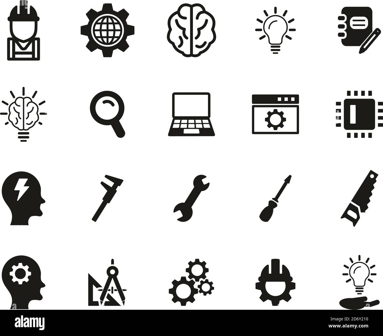 Engineering Icons Black & White Set Big Stock Vector Image & Art - Alamy