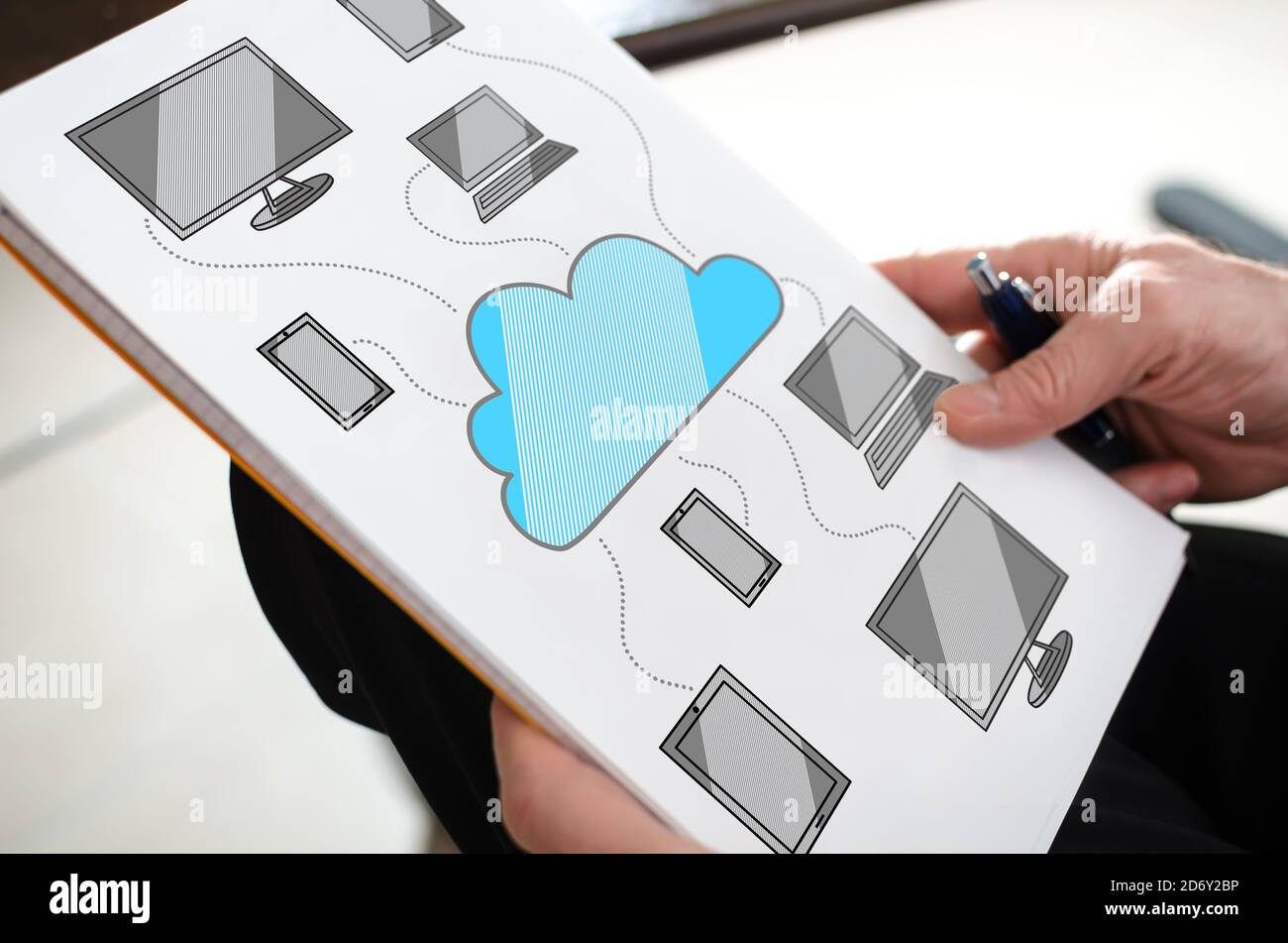 Cloud computing concept on a paper held by a hand Stock Photo - Alamy