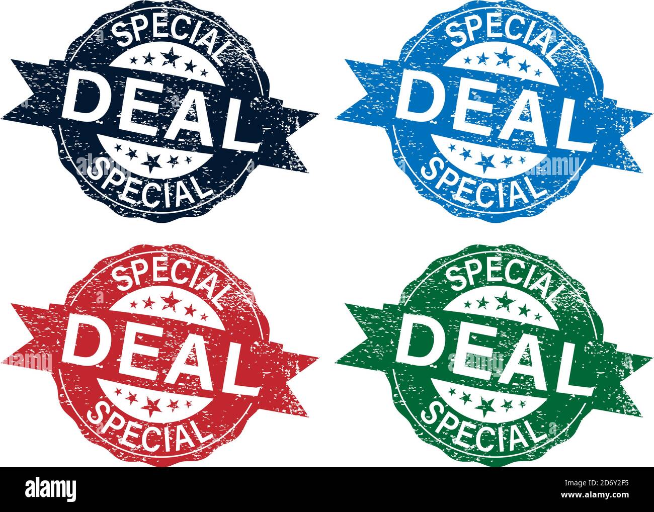 Stamps set with text special deals inside, vector illustration Stock ...