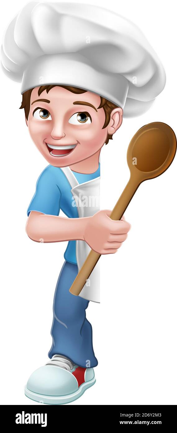 Cartoon Kid Chef Cute Cartoon Little Chef Clipart, Kids Cooking