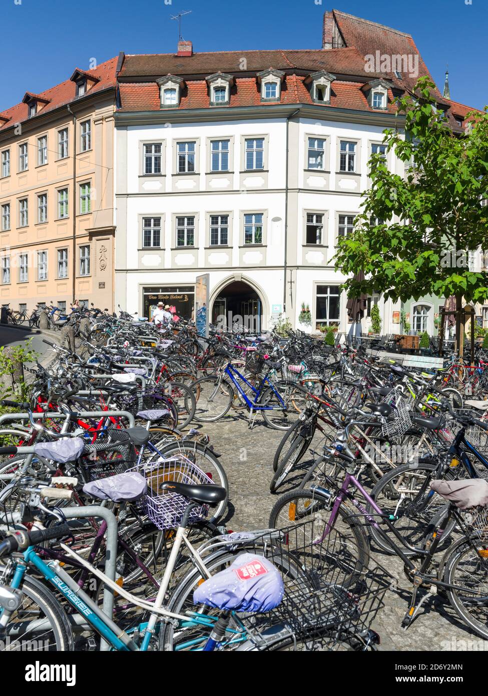 The medieval houses and alleys in the Old Town. Bamberg in Franconia, a ...