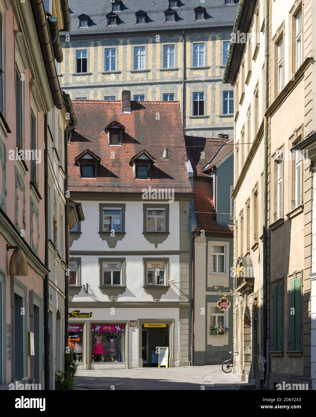 The medieval houses and alleys in the Old Town. Bamberg in Franconia, a ...
