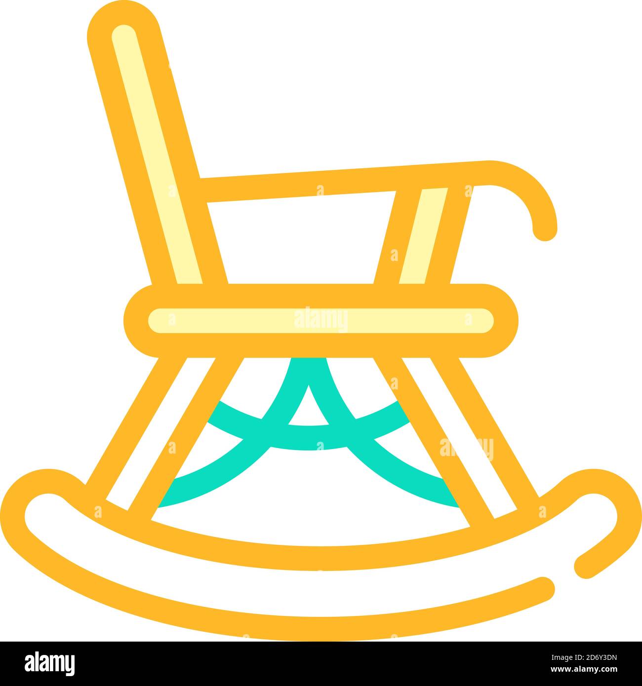 rocking chair color icon vector illustration sign Stock Vector Image ...