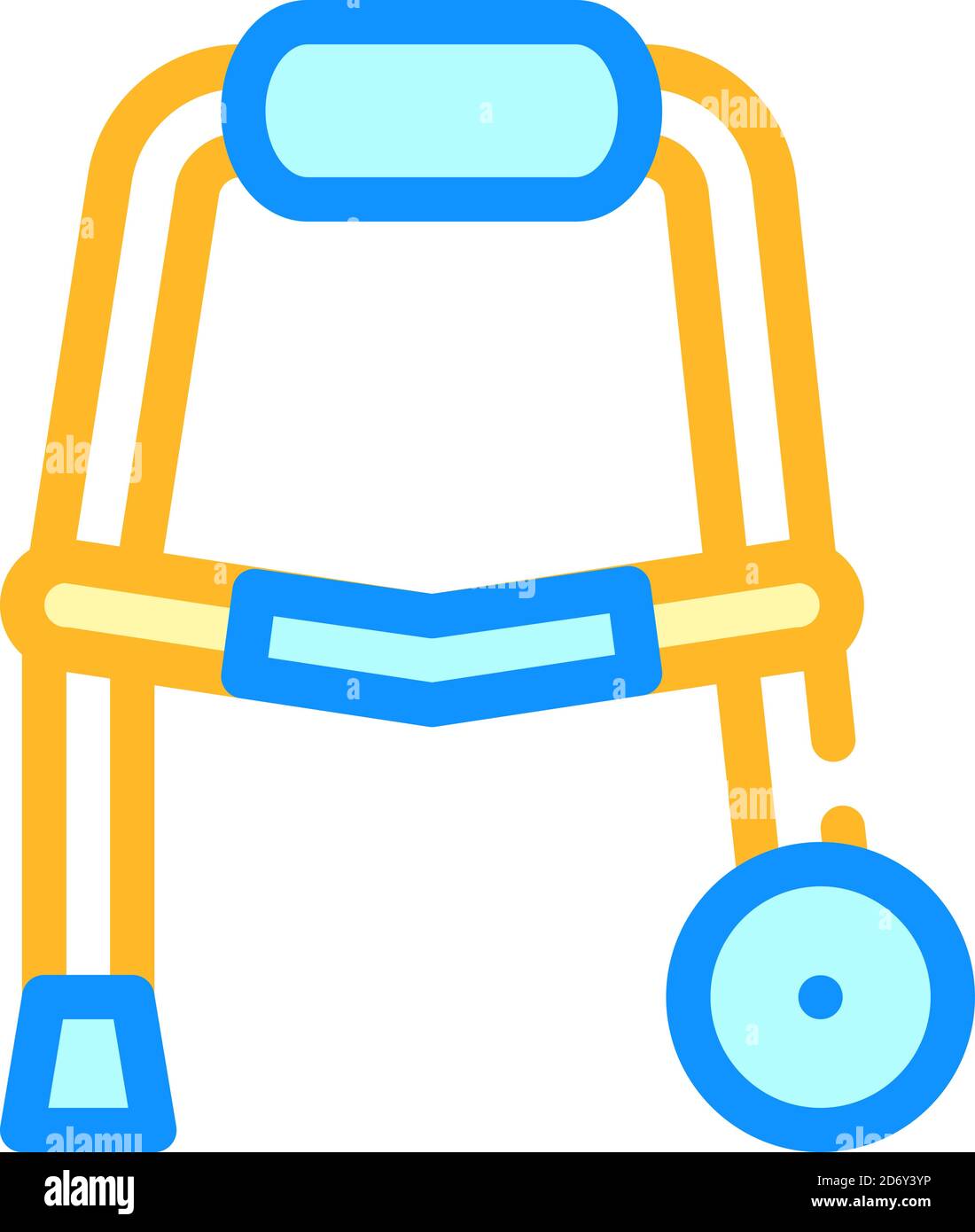 walker for old human color icon vector illustration Stock Vector Image ...