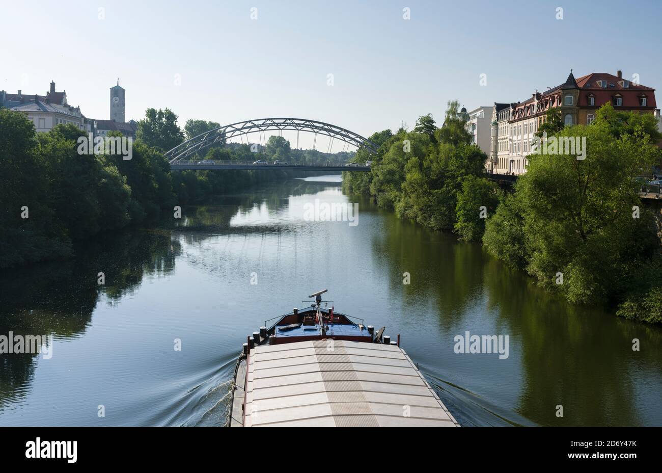 The Main Donau Channel or the right arm of river Regnitz, Bamberg ...