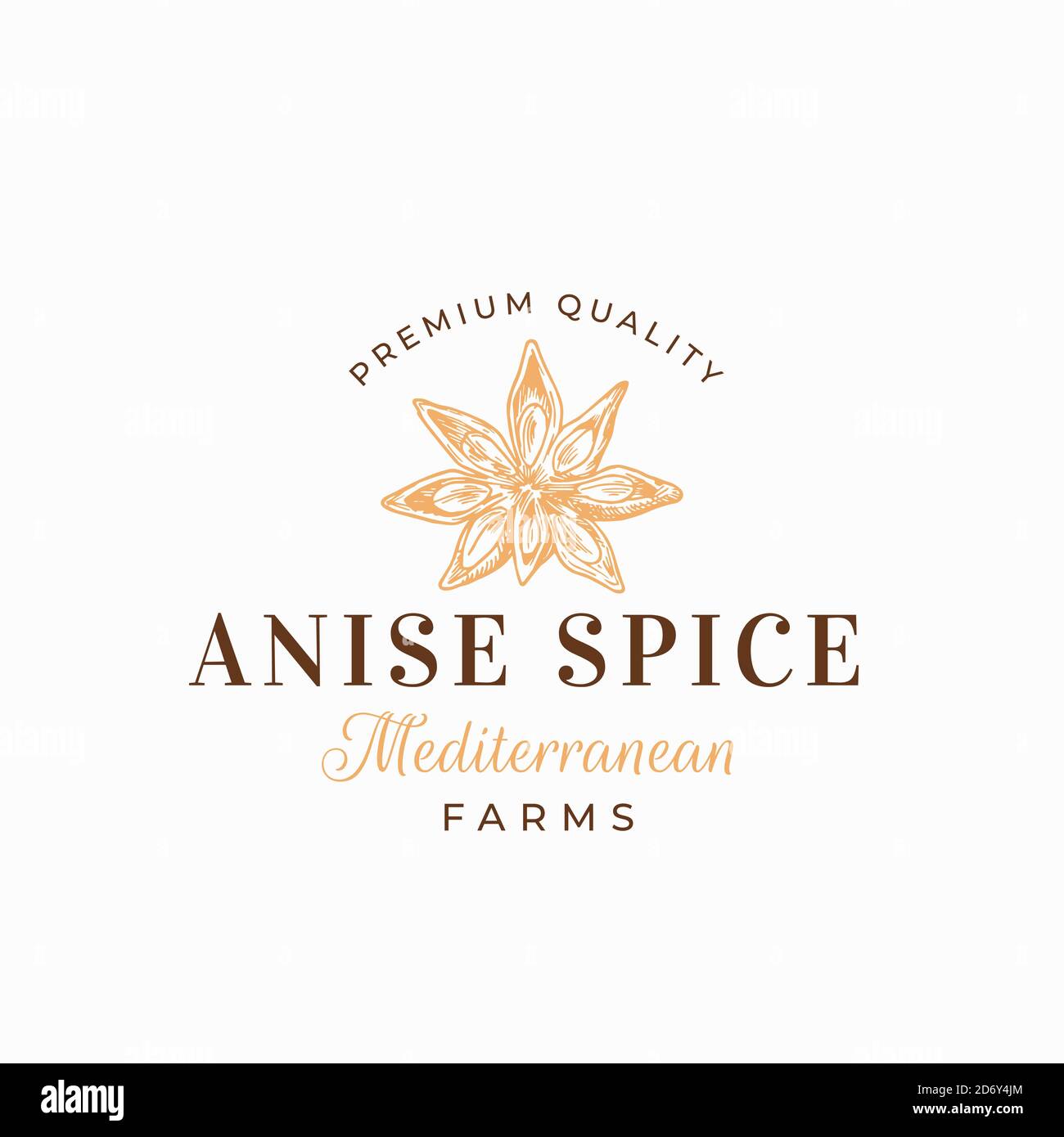 Premium Anise Abstract Vector Sign, Symbol or Logo Template. Aniseed ...