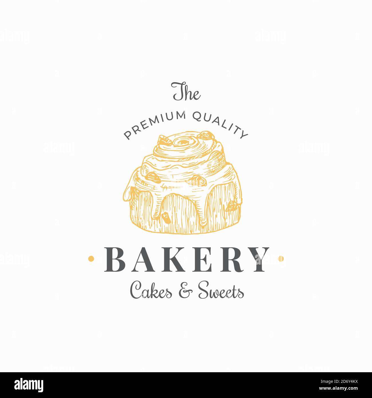 Confectionary Abstract Sign, Symbol or Logo Template. Hand Drawn Cake ...
