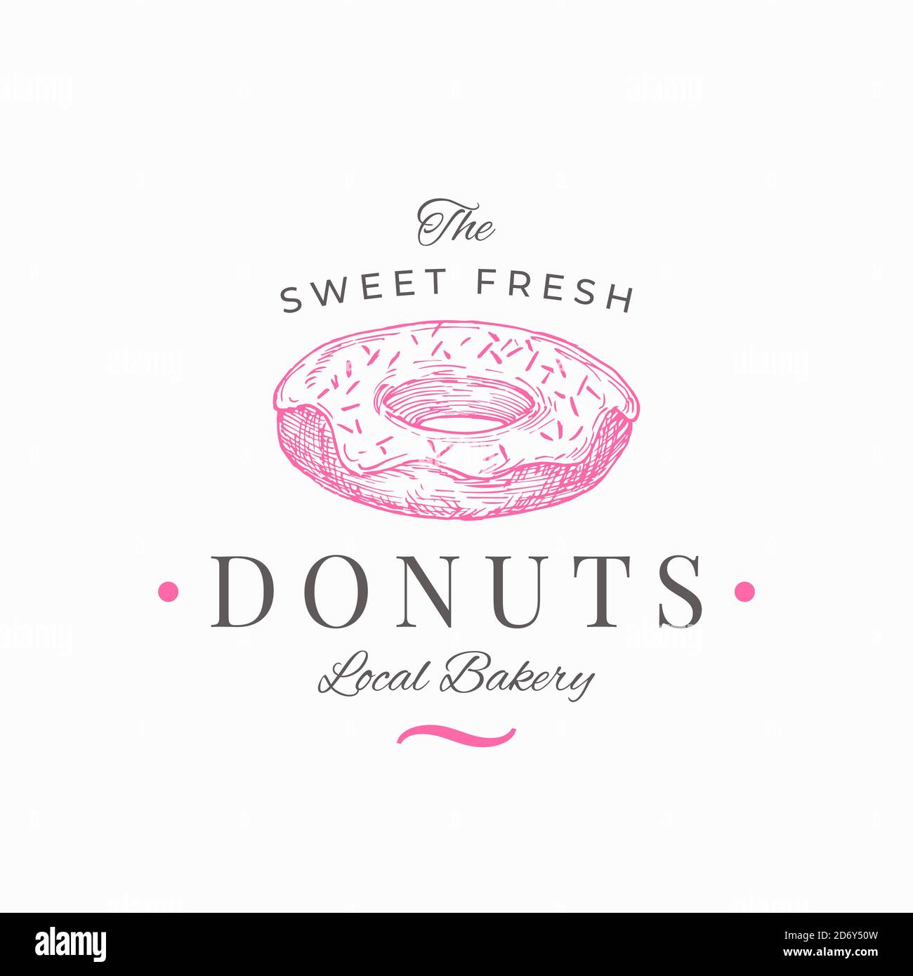 Confectionary Abstract Sign, Symbol or Logo Template. Hand Drawn Sweet ...