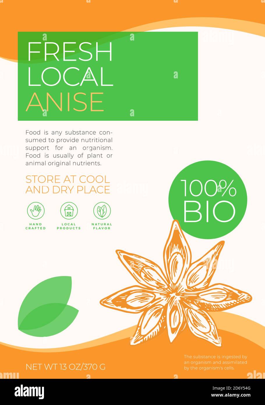 Fresh Local Spices Label Template. Abstract Vector Packaging Design ...
