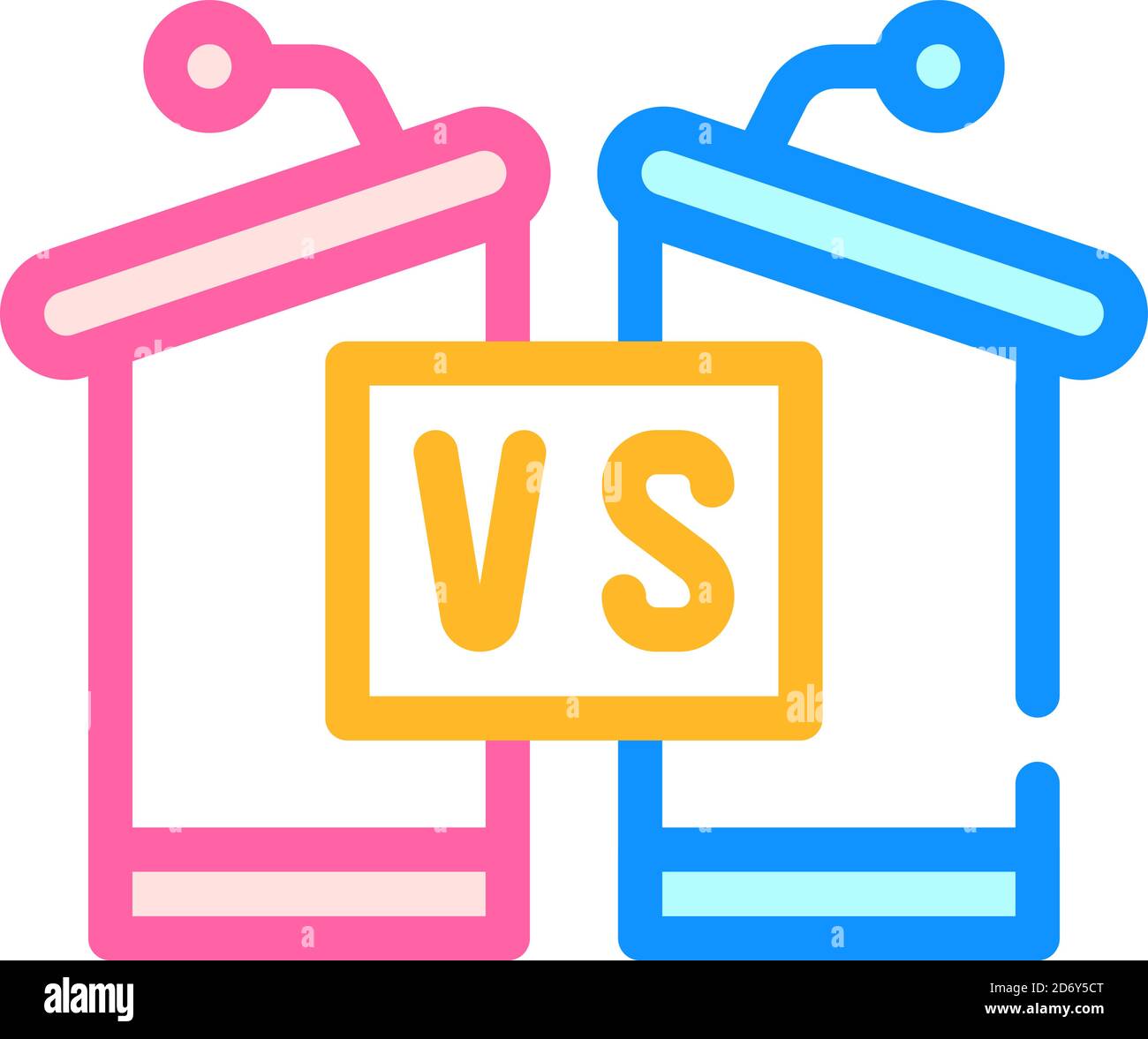 Debates Candidates Tribunes Color Icon Vector Illustration Stock Vector