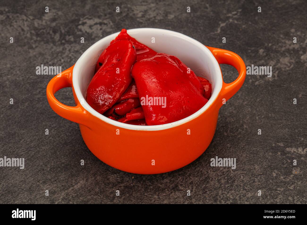 Grilled red pepper in the oil Stock Photo - Alamy