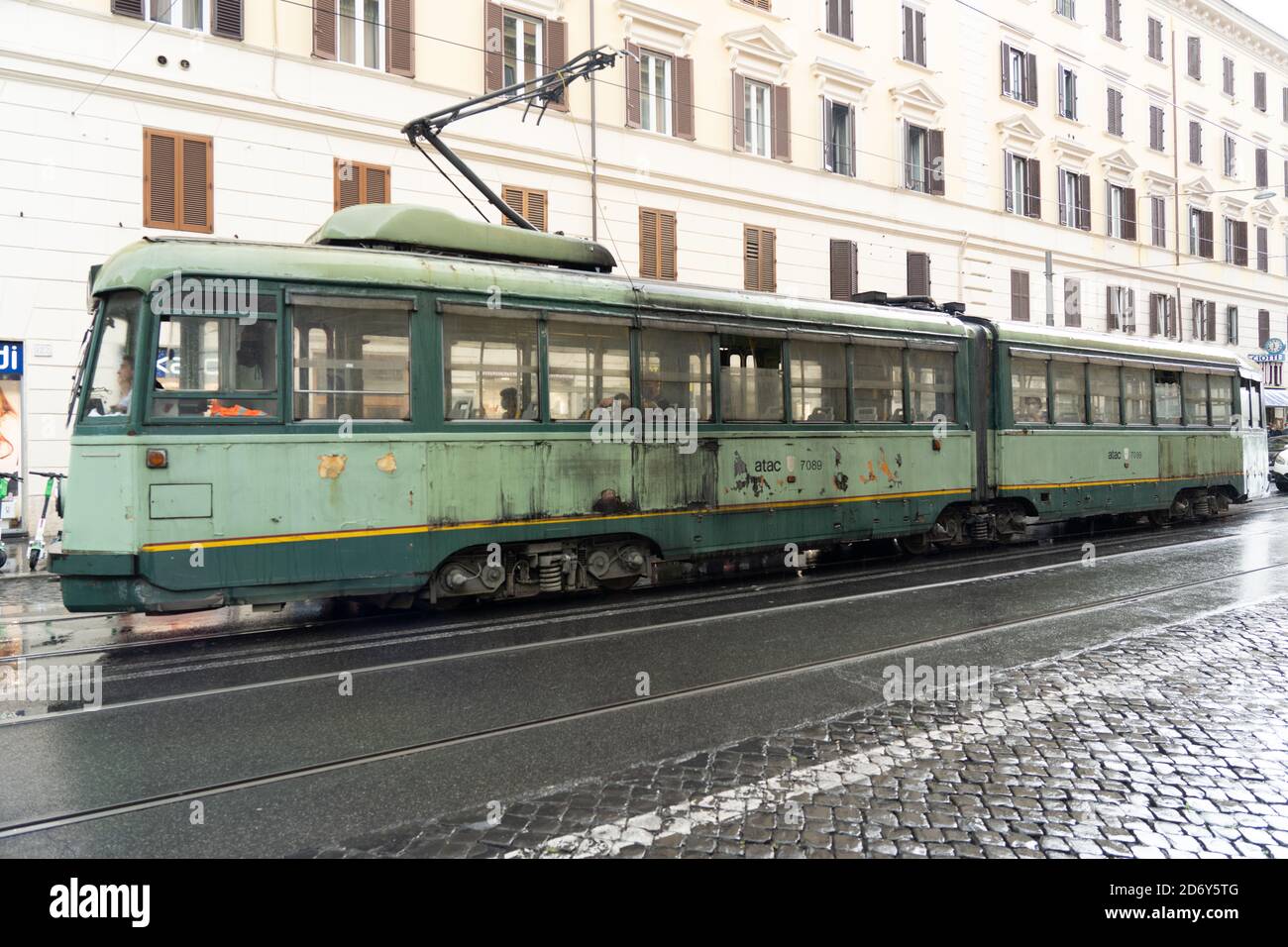 An old tram Rome. From a series of travel photos in Italy. Photo date ...