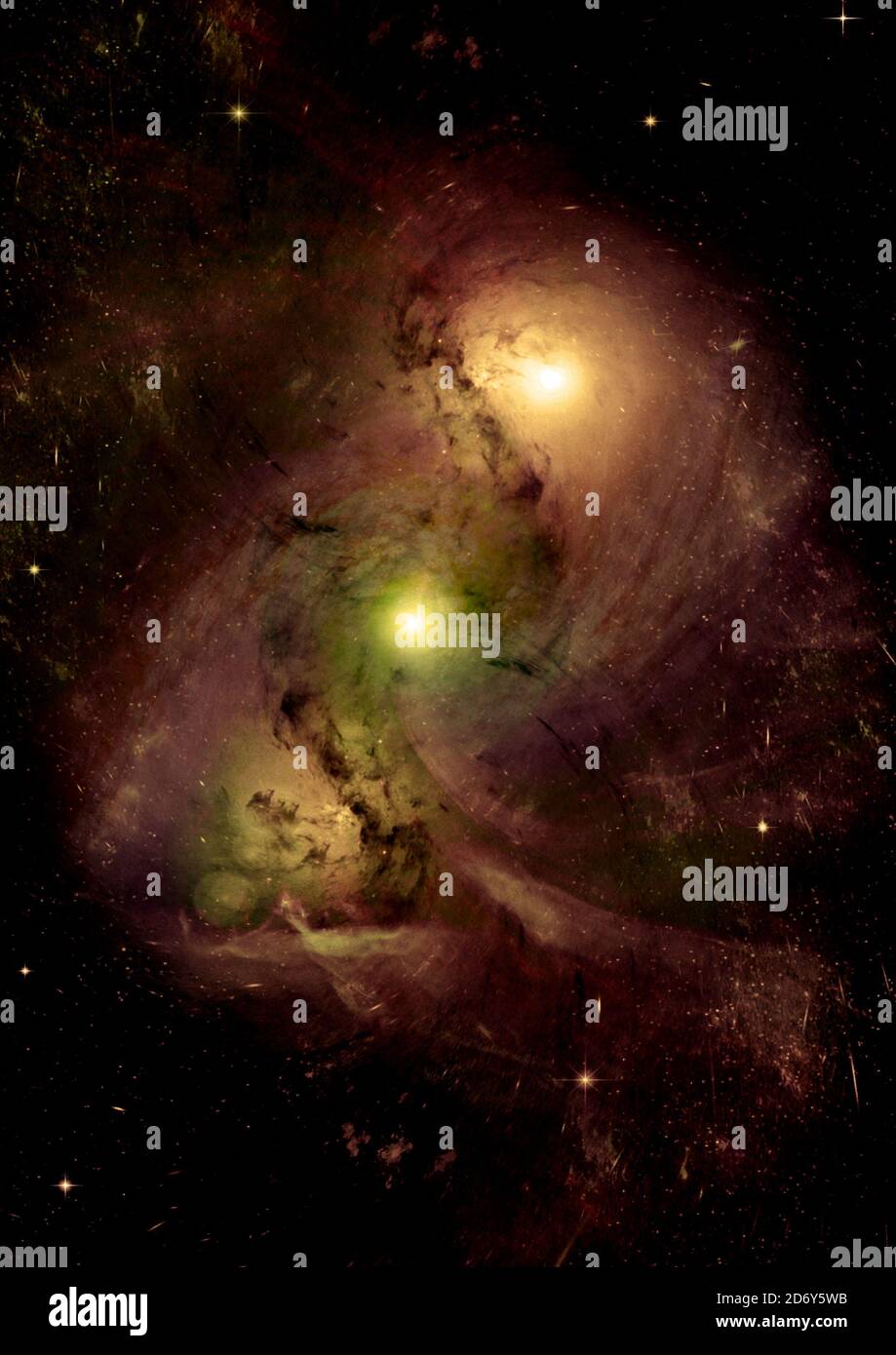 Stars, dust and gas nebula in a far galaxy. Elements of this image ...