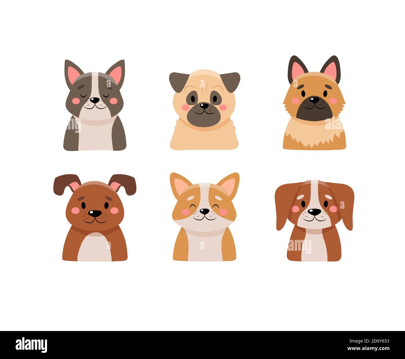 Cute dogs collection, isolated on white background Stock Photo - Alamy