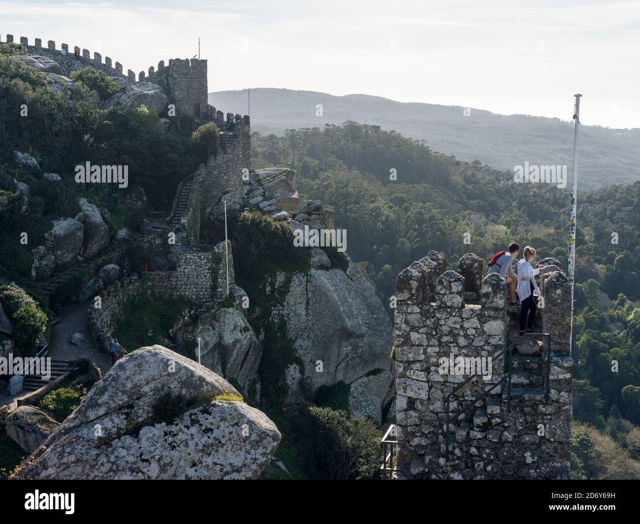 Castelo dos Mouros, the Moors Castle, in Sintra near Lisbon, part of ...
