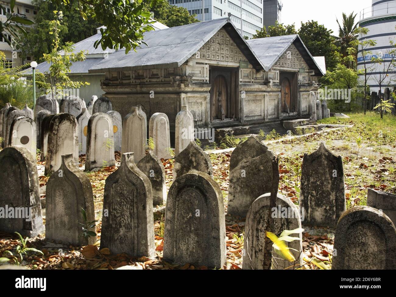Tomb and cemetery near the Hukuru Miskiy in Male. Republic of the ...