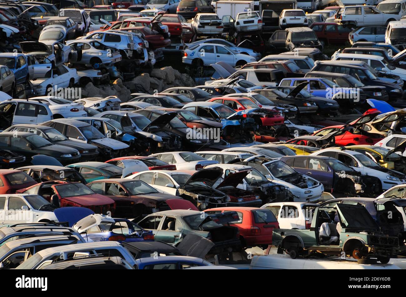 Old Junk Cars On Junkyard Stock Photo - Alamy