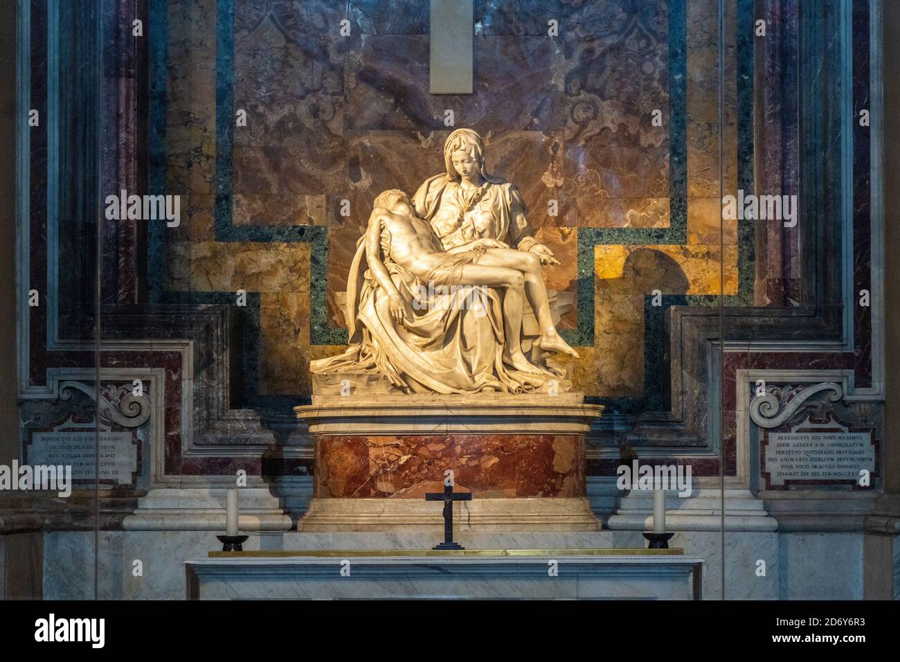 Pieta by Michelangelo in St Peter's Basilica in the Vatican in Rome ...