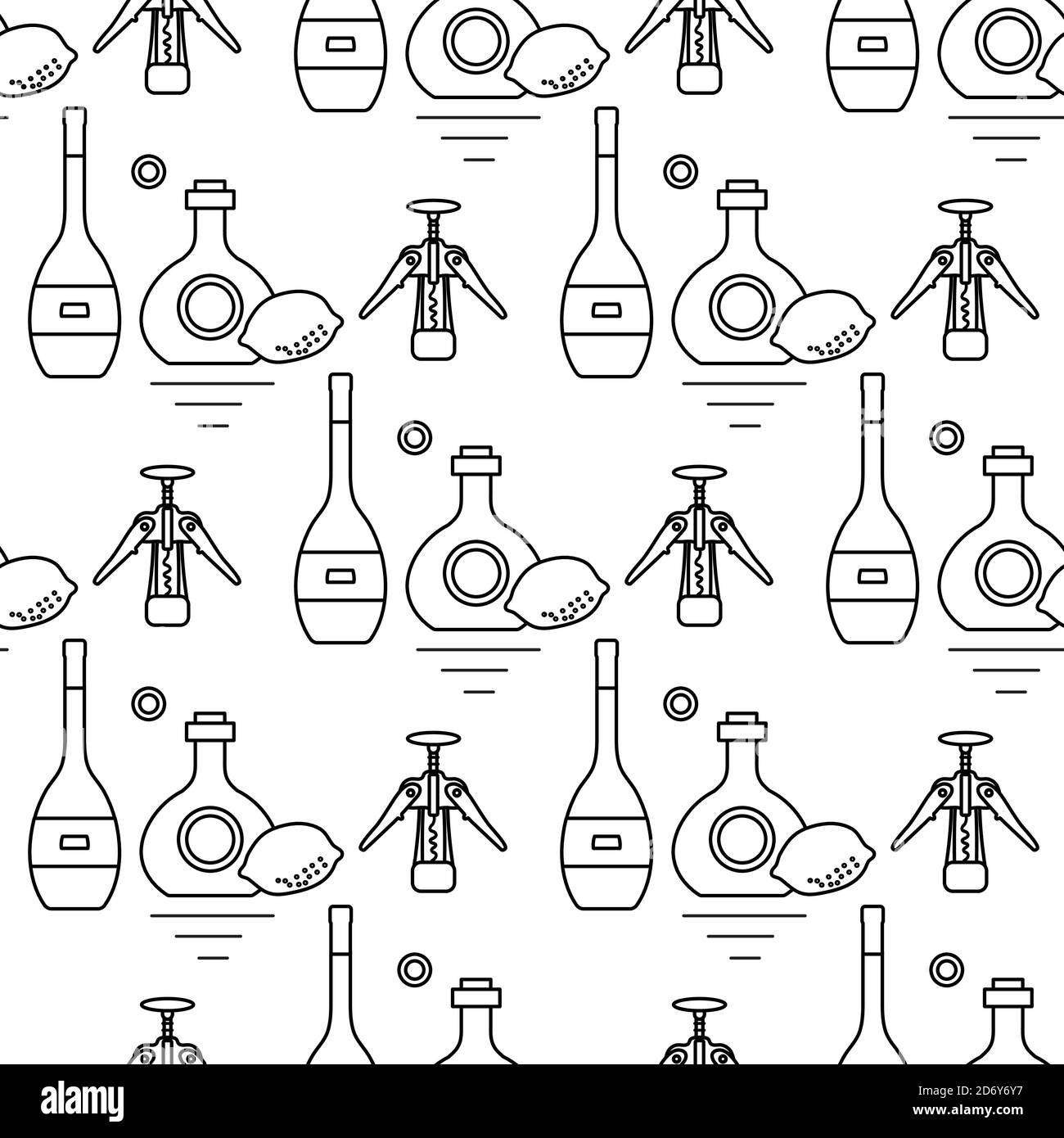 Seamless pattern Vector illustration Bottles of alcoholic beverage ...