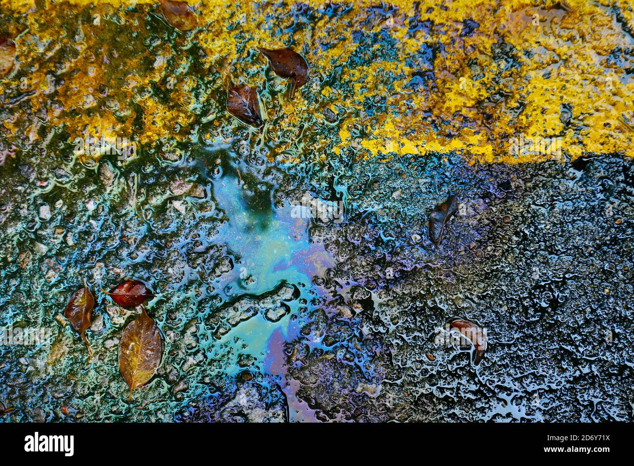 Oil Spill On Asphalt High Resolution Stock Photography and Images - Alamy