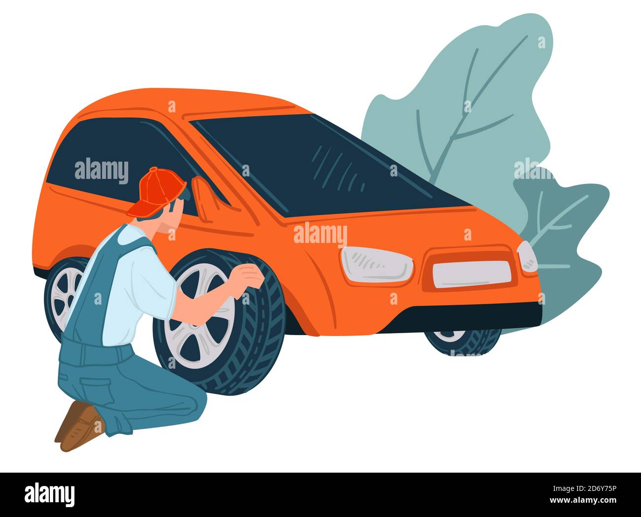 Tyre changing machine Stock Vector Images - Alamy